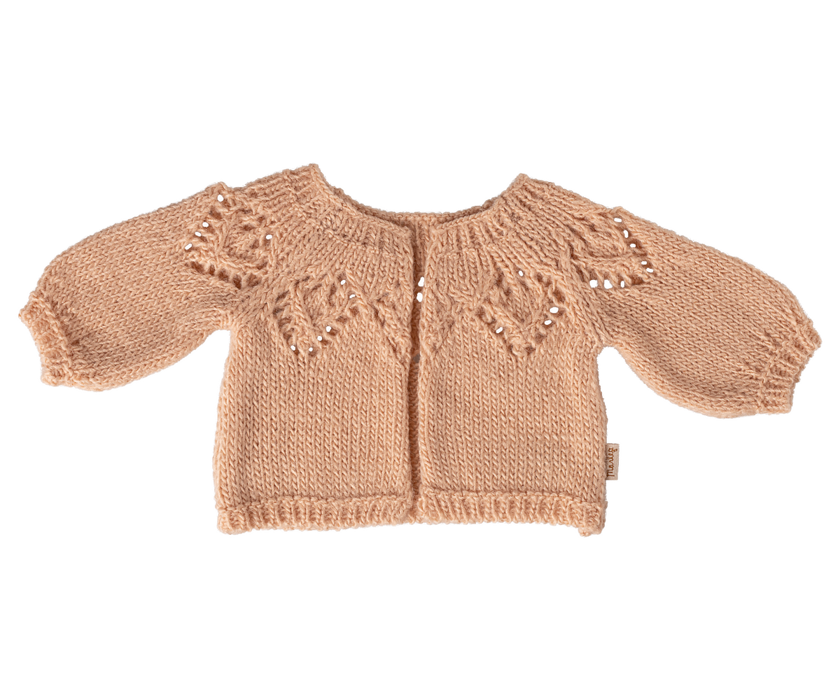 Maileg Knitted cardigan, Size 3 - Light rose – Mouse in a Box
