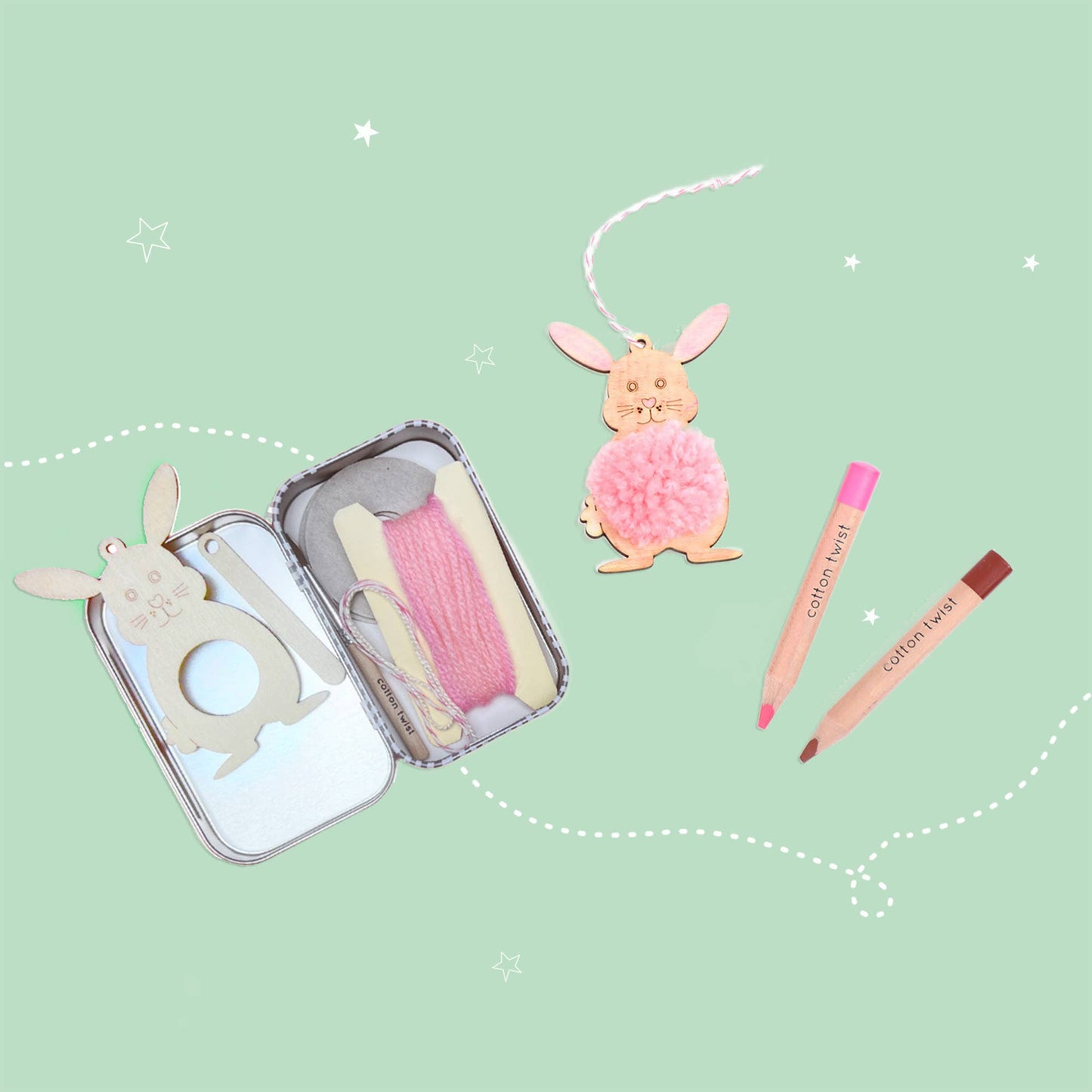 Cotton Twist Make Your Own Pom Pom Bunny Gift Kit – Mouse in a Box