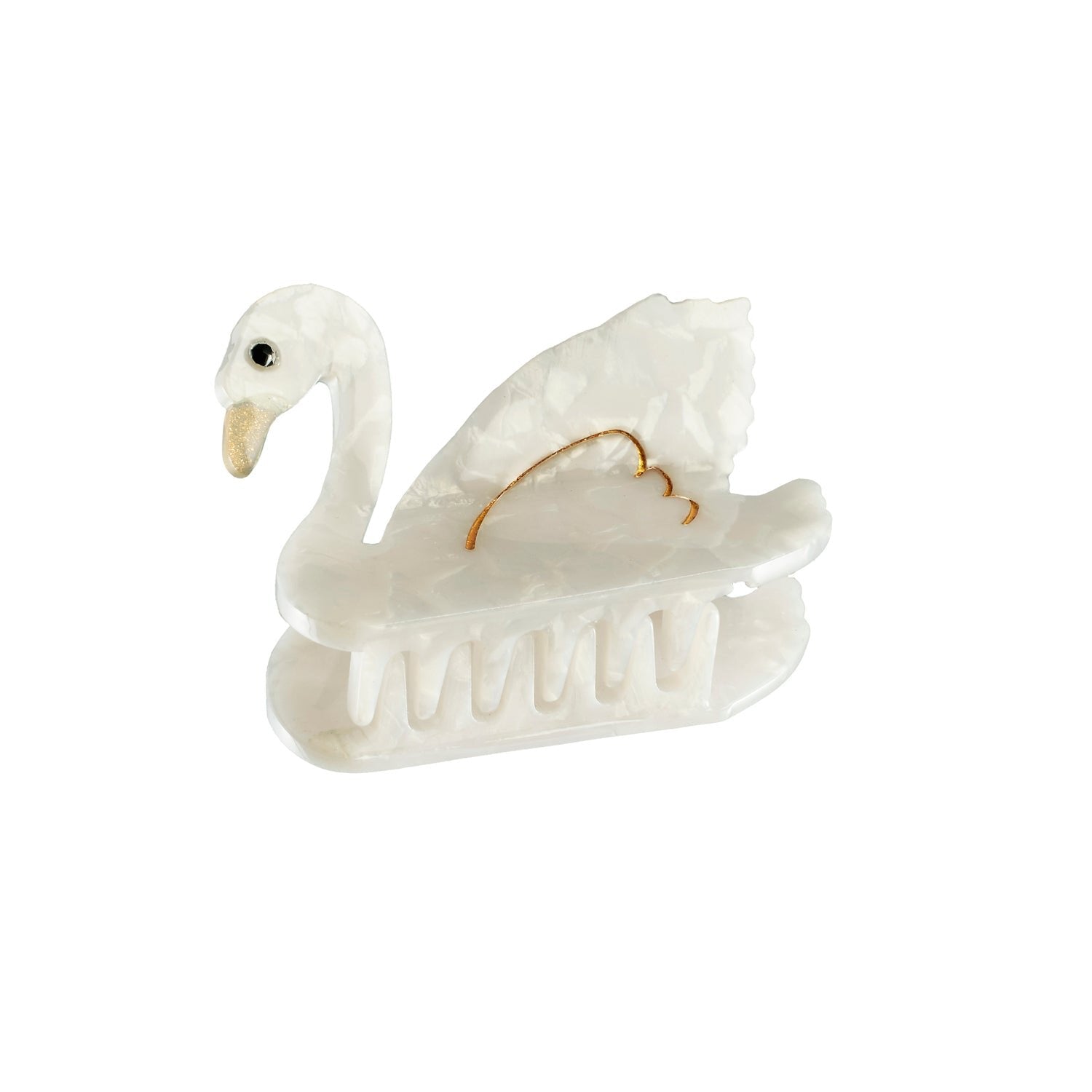 Rockahula Kids Swan Lake Claw Clip | Elegant Pearly Swan Mini Claw Clip ...