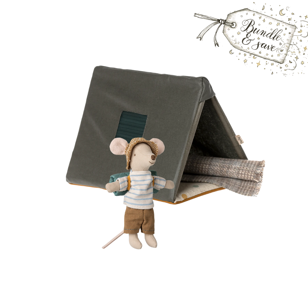 Maileg Mini Camper Bundle | Hiker Mouse & Tent Adventure Playset ...