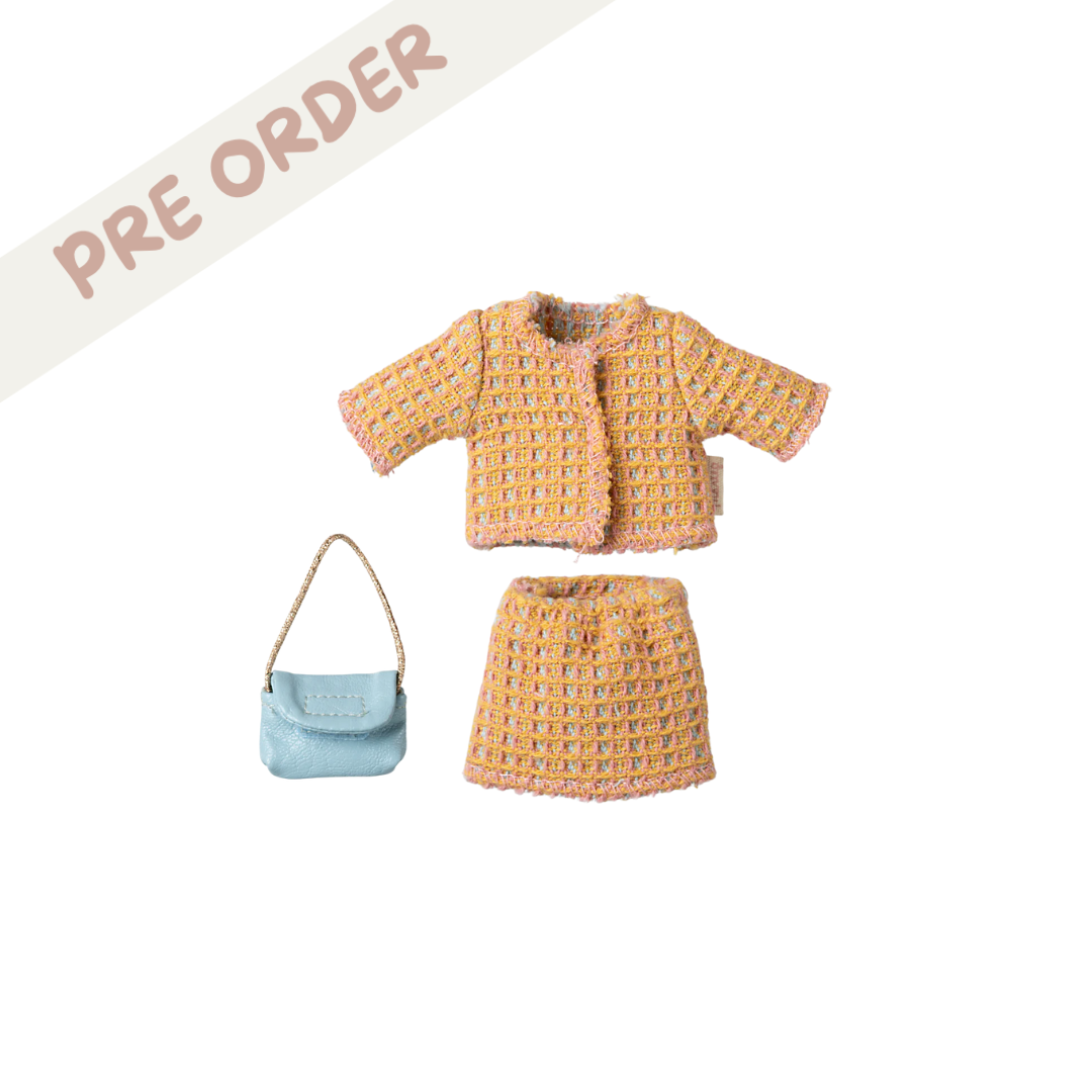 Maileg Mum Mouse Tweed Suit Set - Jacket, Skirt & Bag | Maileg SS25 ...