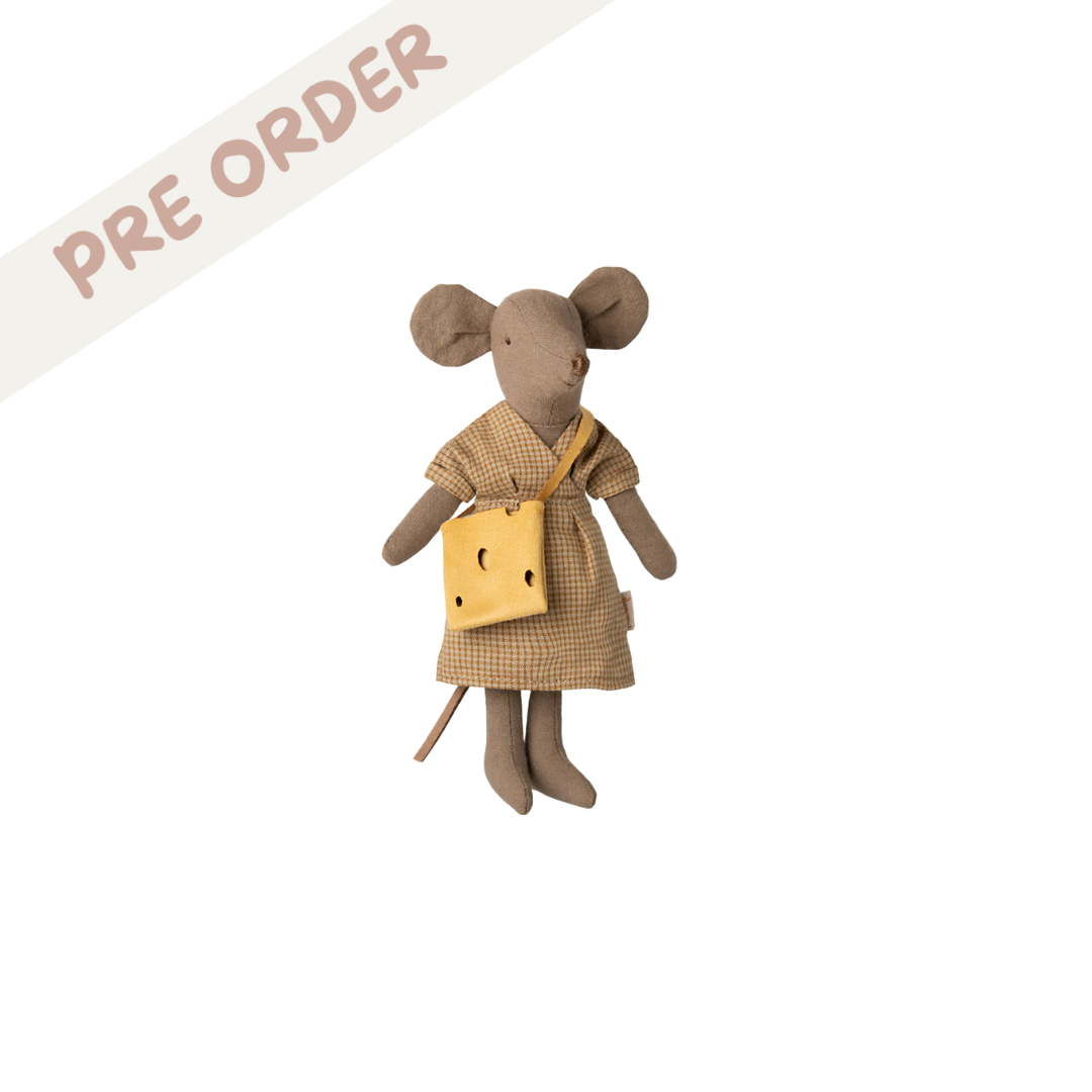 Maileg Mum Mouse with Cheese Bag - Fits Mum/Dad Clothes | Maileg dress ...