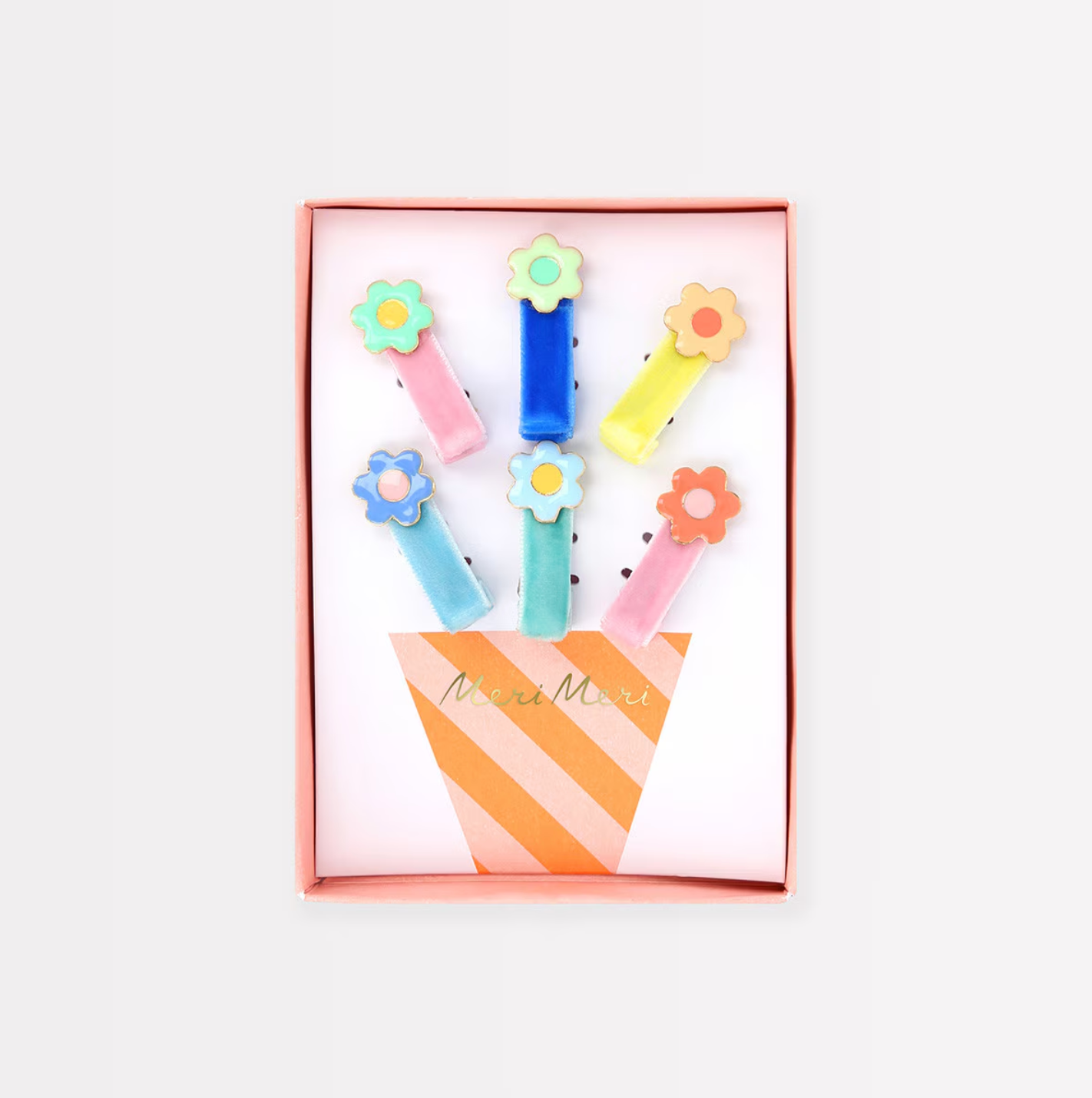 Meri Meri Enamel Daisy Hair Clips (x 6) – Mouse in a Box