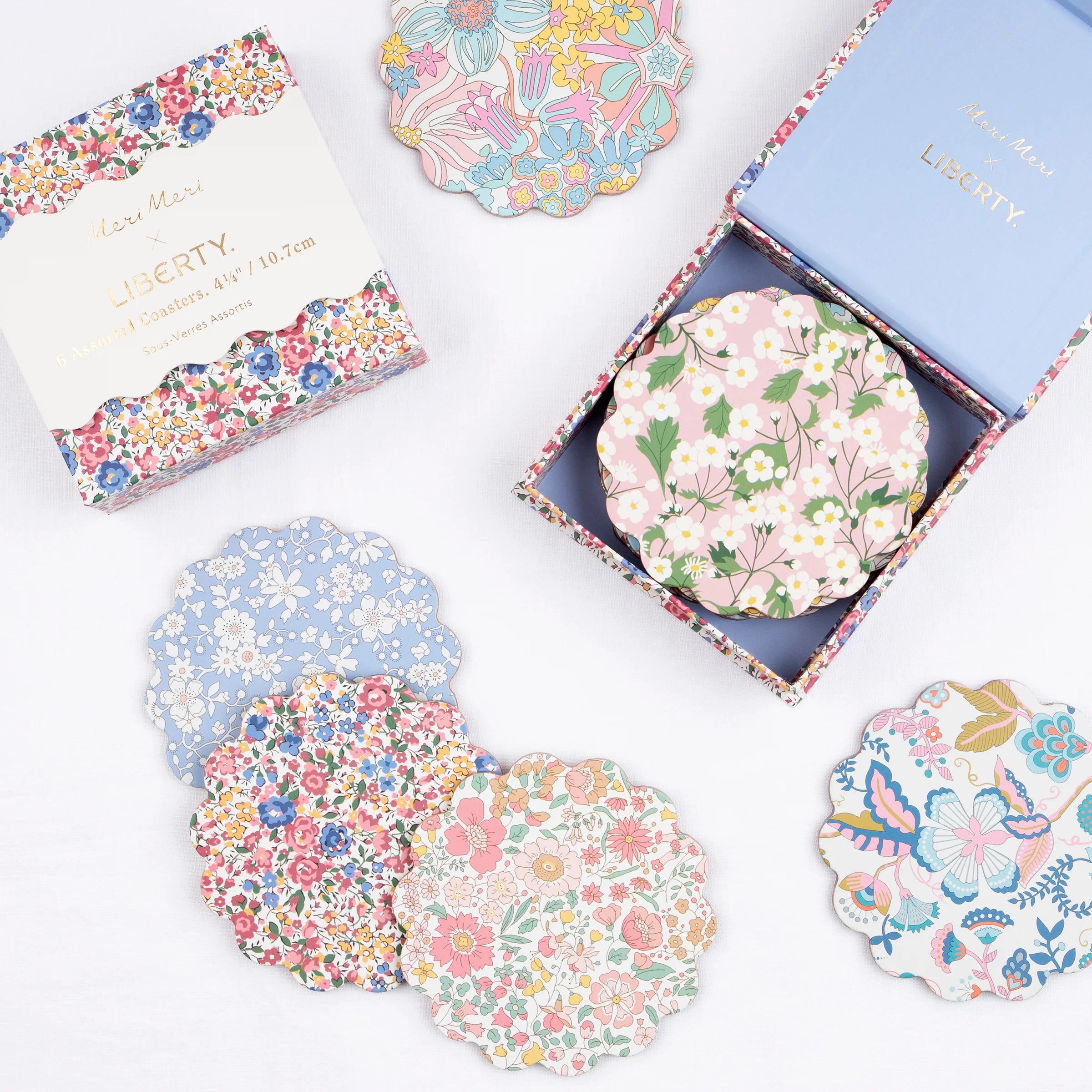 Meri Meri x Liberty Mixed Set Coasters – Mouse in a Box